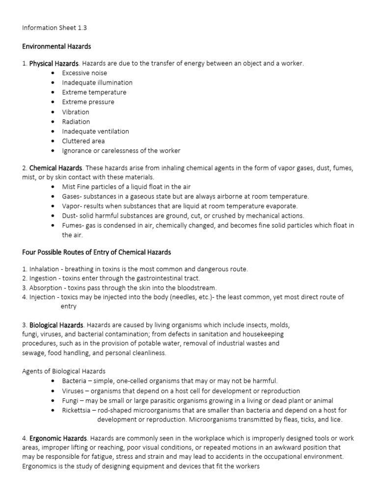 Information Sheet 3 and 4 | PDF | Hazards | Welding