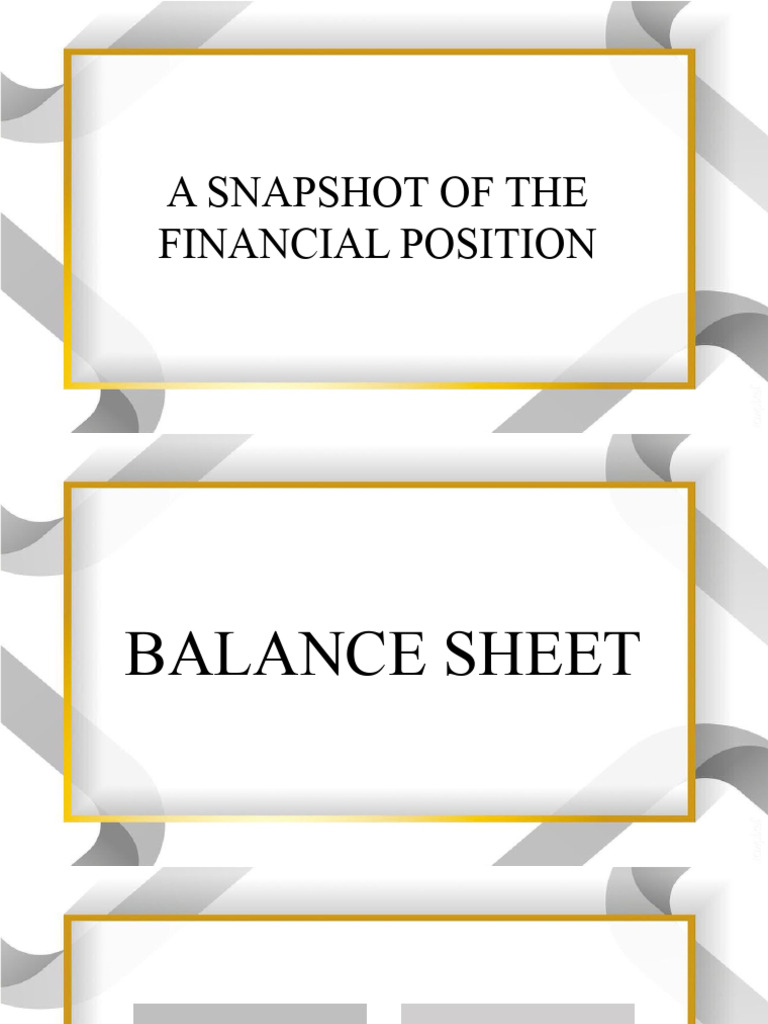 Understanding the Statement of Financial Position | PDF | Depreciation ...