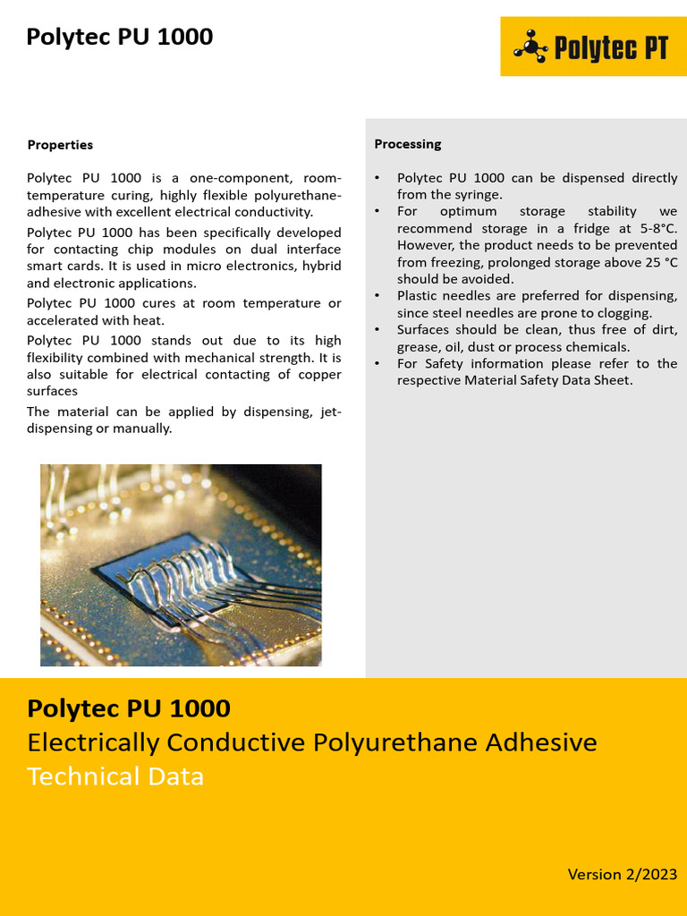 Polytec PU 1000 E V2 231130 Bostik | PDF | Electrical Resistivity And ...