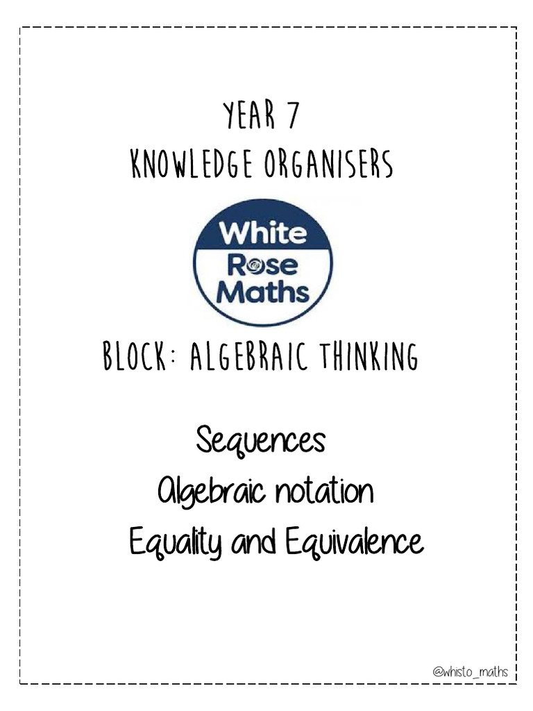 WR Y7 Knowledge Organiser | PDF | Numbers | Equations