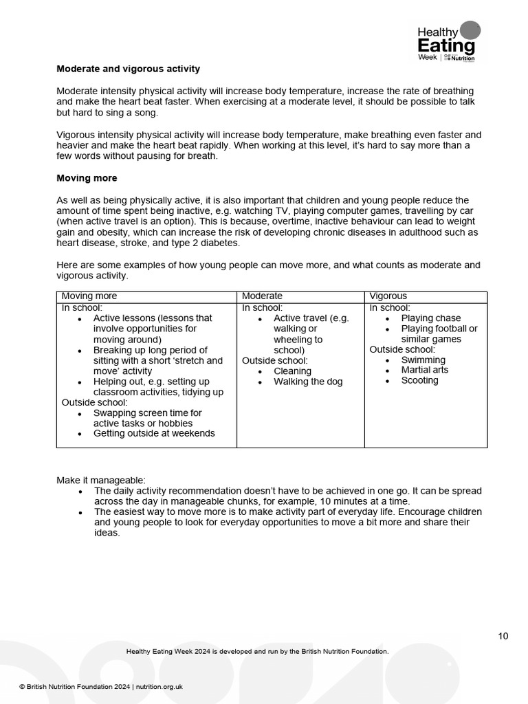 Moderate and Vigorous Activity 107 | PDF | Whole Grain | Dietary Fiber