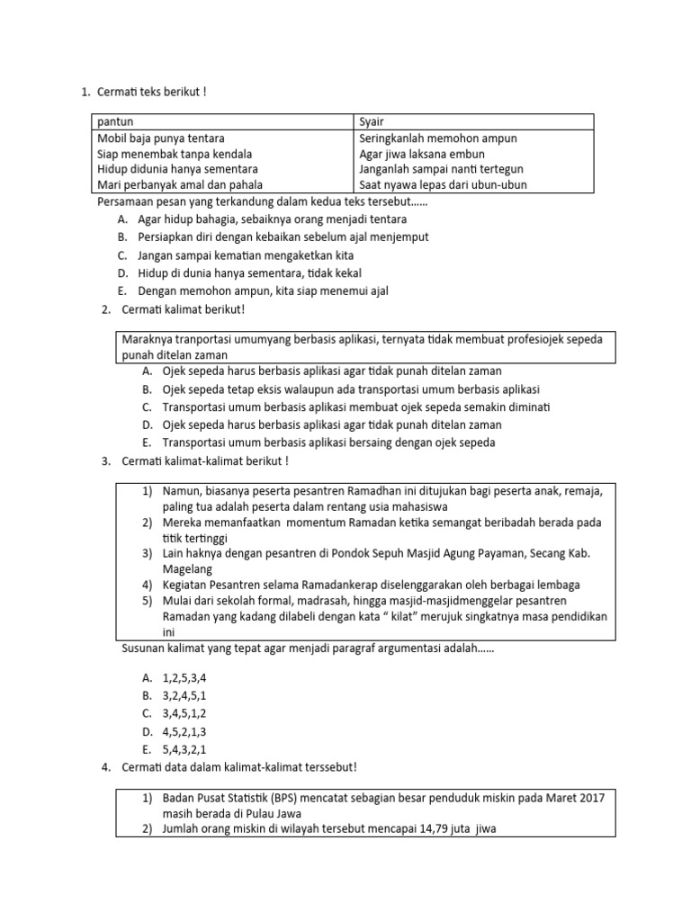 Soal Simulasi 1 | PDF
