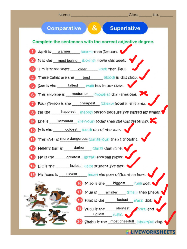 Na - U5 - Comparative - Superlative Worksheet | PDF
