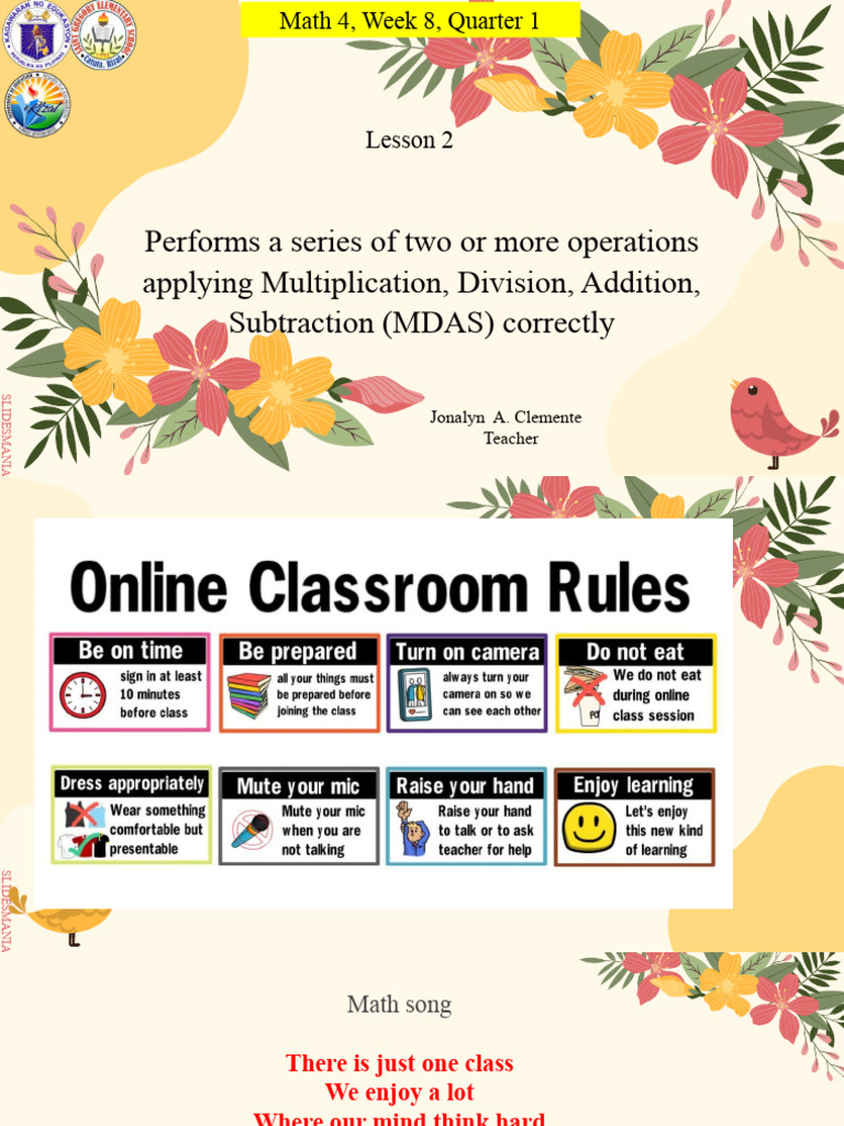 Math Class: Mastering MDAS | PDF | Multiplication | Mathematics