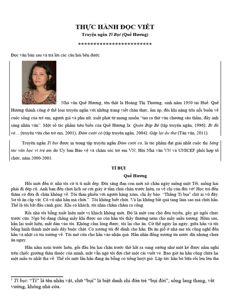 Thuc Hanh Doc Viet - Truyen - Ti Bui | PDF