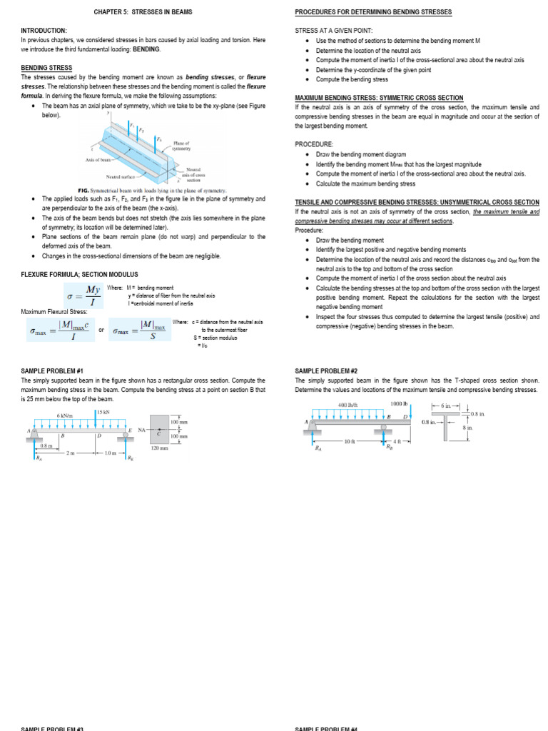 MDB_TOPIC-5-STRESSES-IN-BEAMS | PDF | Bending | Beam (Structure)