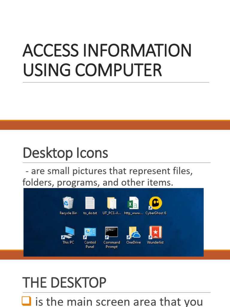 05 Access Information Using Computer | PDF | Icon (Computing) | Keyboard Shortcut