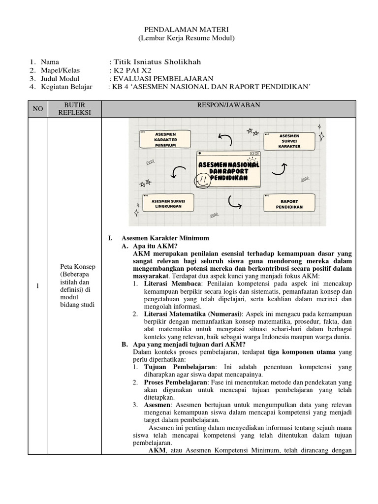 Resume KB 4 MODUL 10 ASESMEN NASIONAL DAN RAPORT PENDIDIKAN | PDF