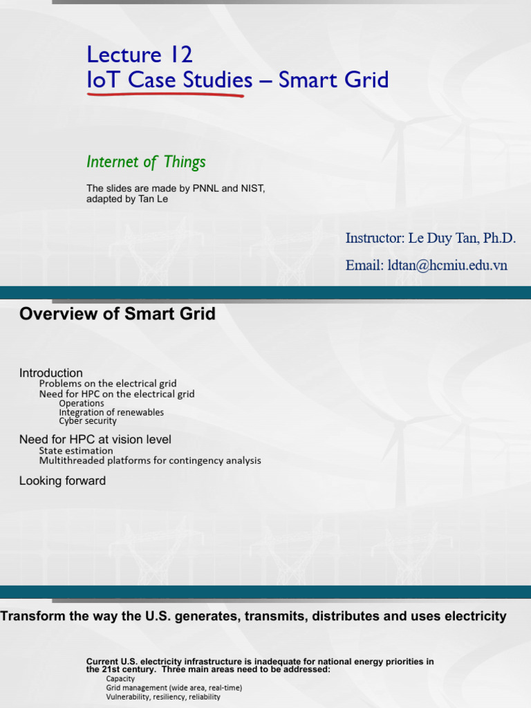 IoT Lecture 12 - Introduction To Smart Grid | PDF | Electrical Grid | Smart Grid