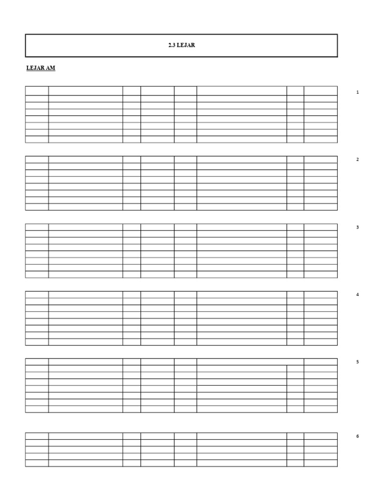 Template Lejar | PDF