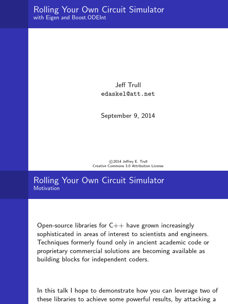 Rolling Your Own Circuit Simulator - Jeff Trull | PDF | Electrical ...