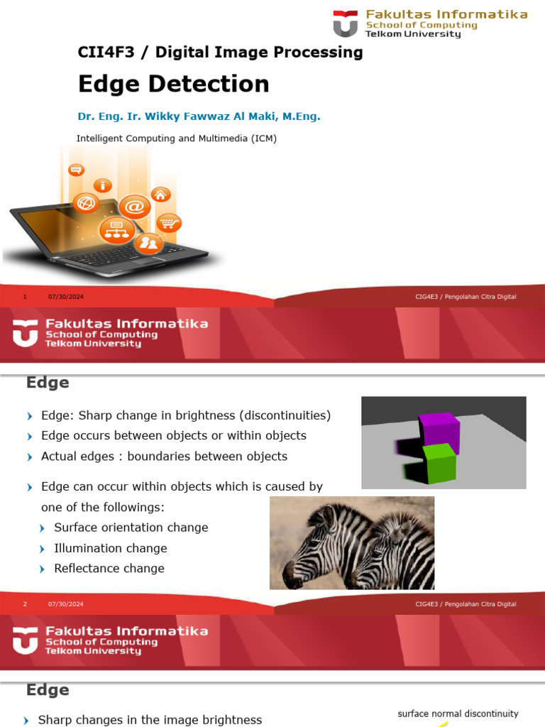 PCD 08. Edge Detection-WKF | PDF | Gradient | Derivative