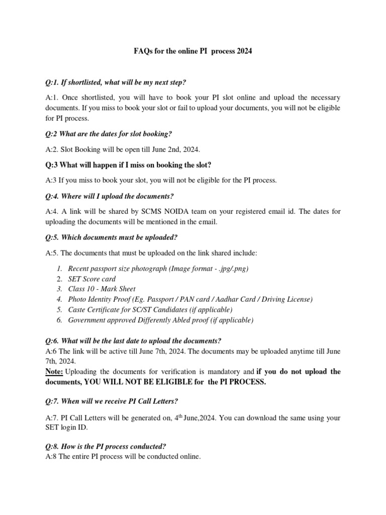 FAQs PI Process | PDF | Computing