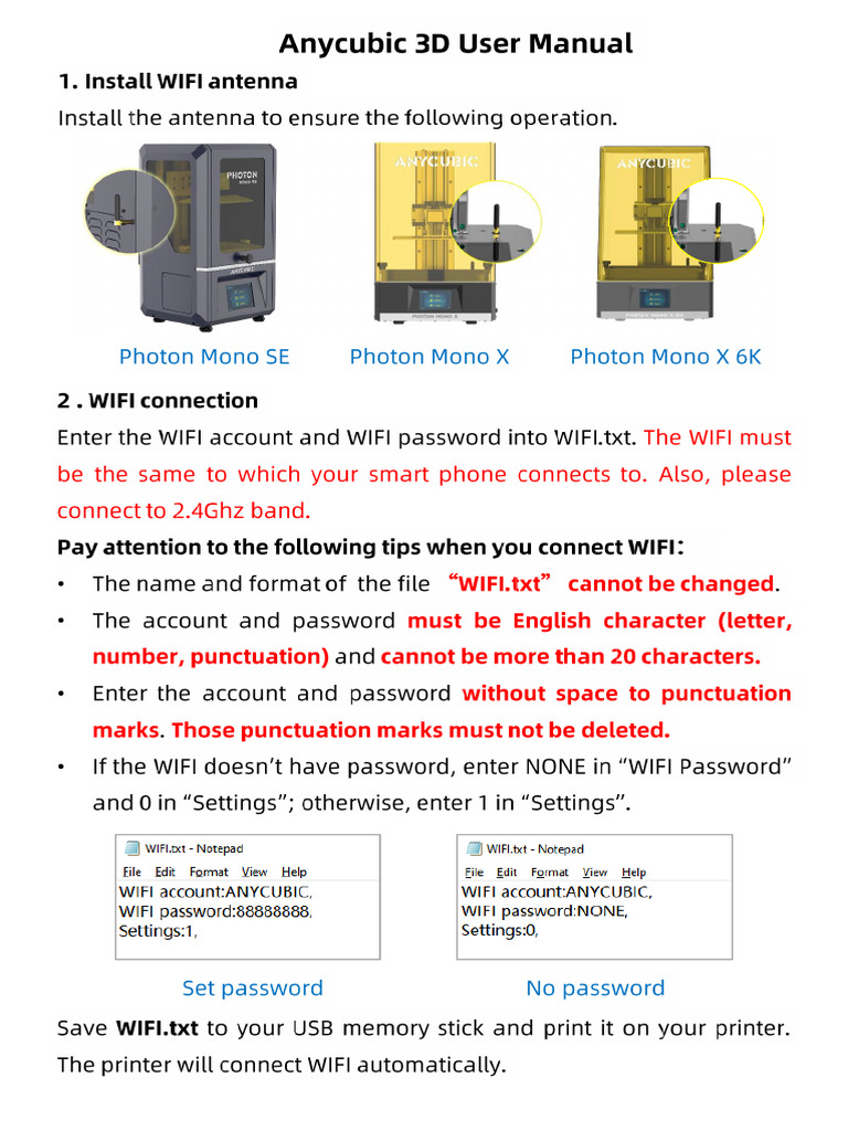 Anycubic 3D User Manual-V0.0.3 | PDF