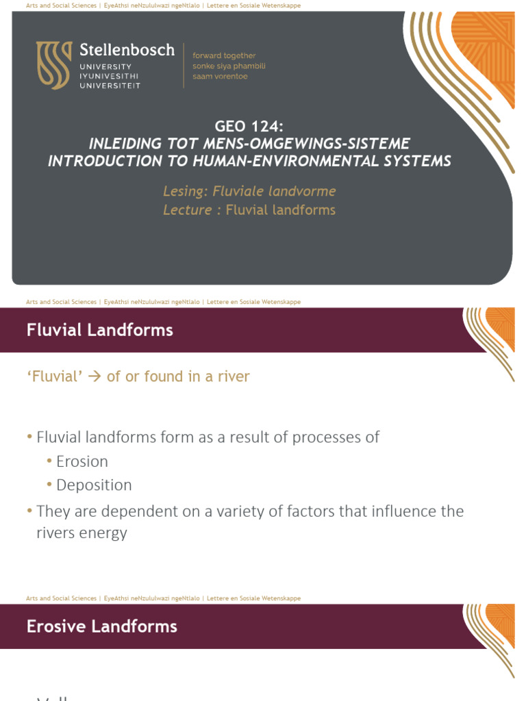 Lecture 22 - Fluvial Landforms | PDF | River | Levee
