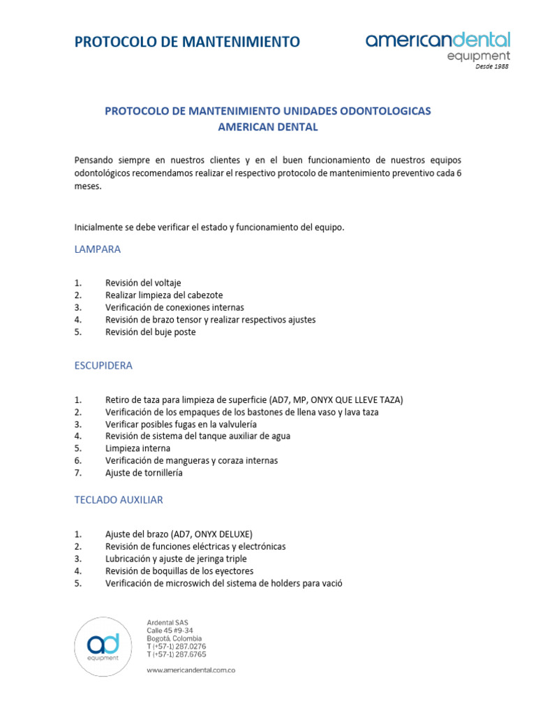 PROTOCOLO DE MANTENIMIENTO Preventivo | PDF