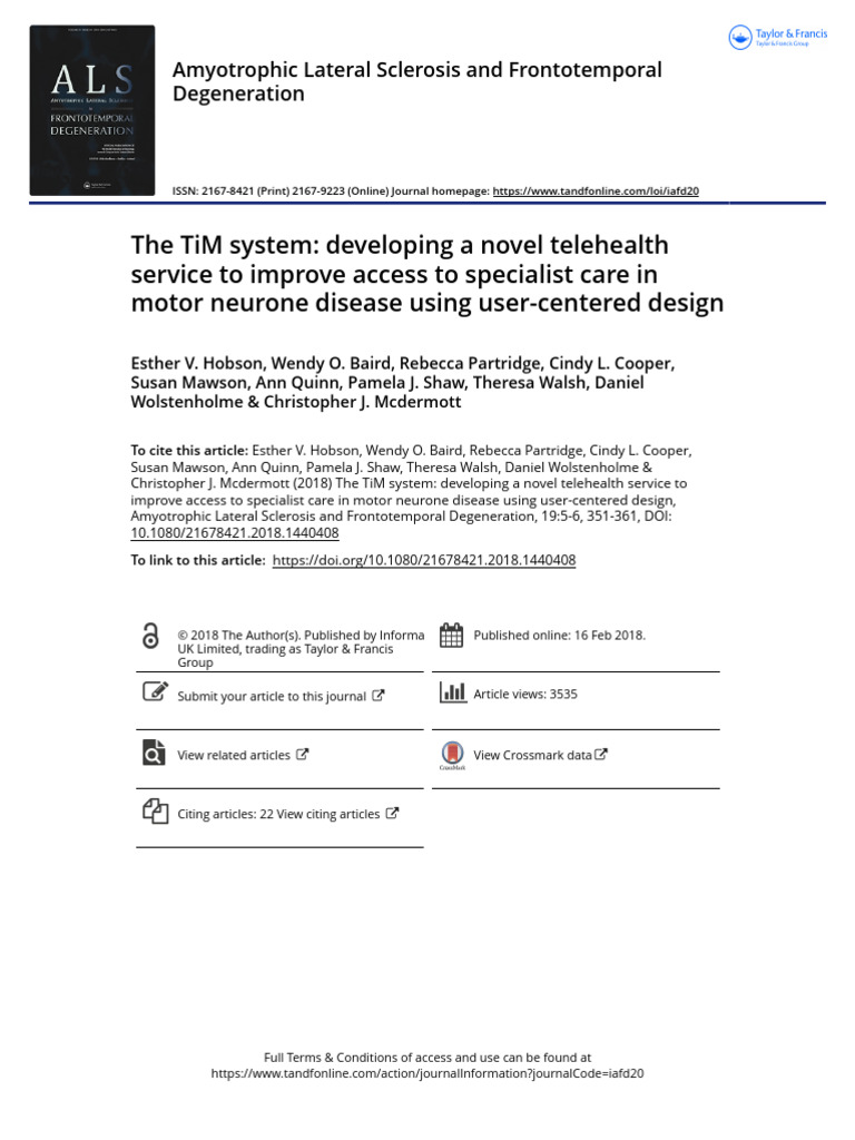 The TiM System Developing A Novel Telehealth Service To Improve Access ... The TiM System Developing A Novel Telehealth Service To Improve Access ...