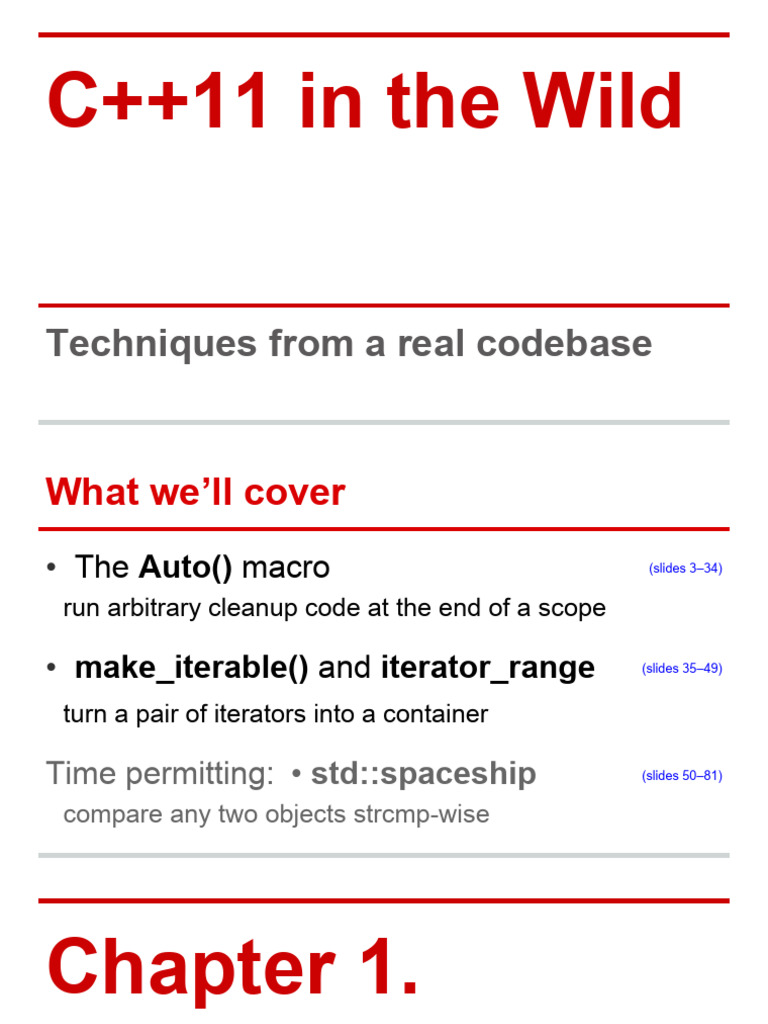 C++11 in The Wild - Techniques From A Real Codebase - Arthur O'Dwyer - CppCon 2014 | PDF ...