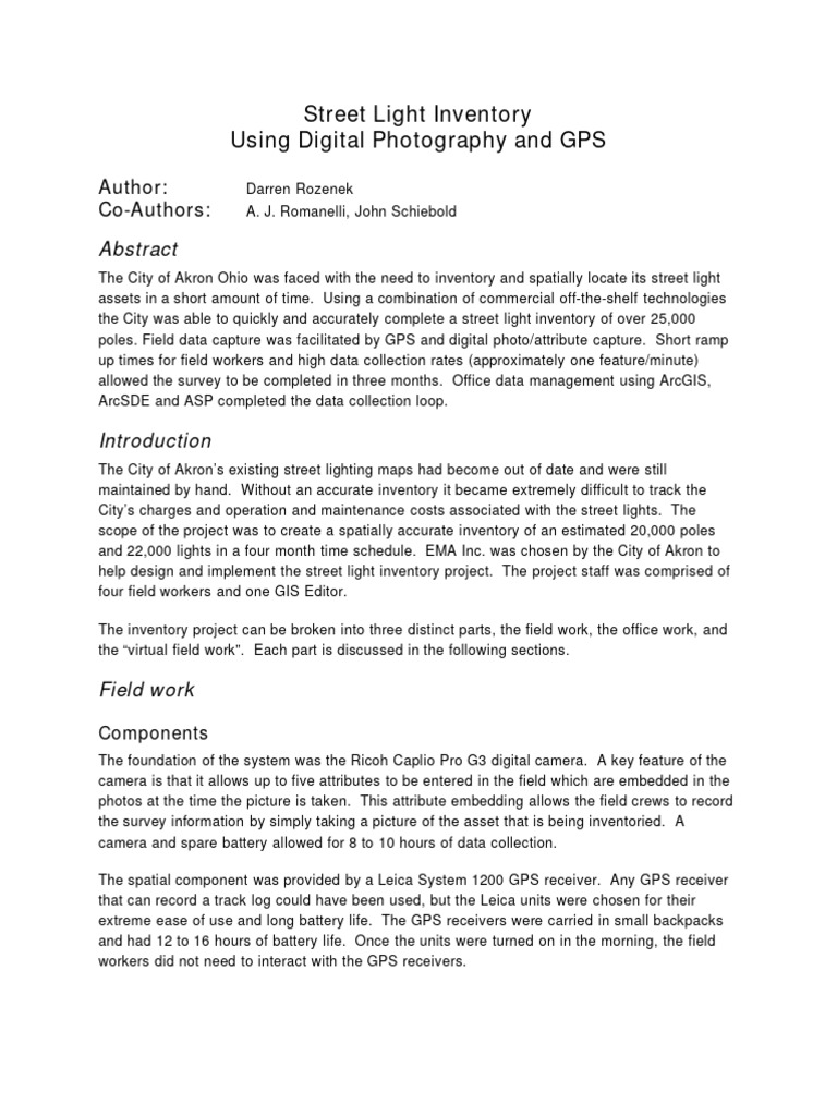 Streetlight White Paper Pdf Geographic Information System Arc Gis