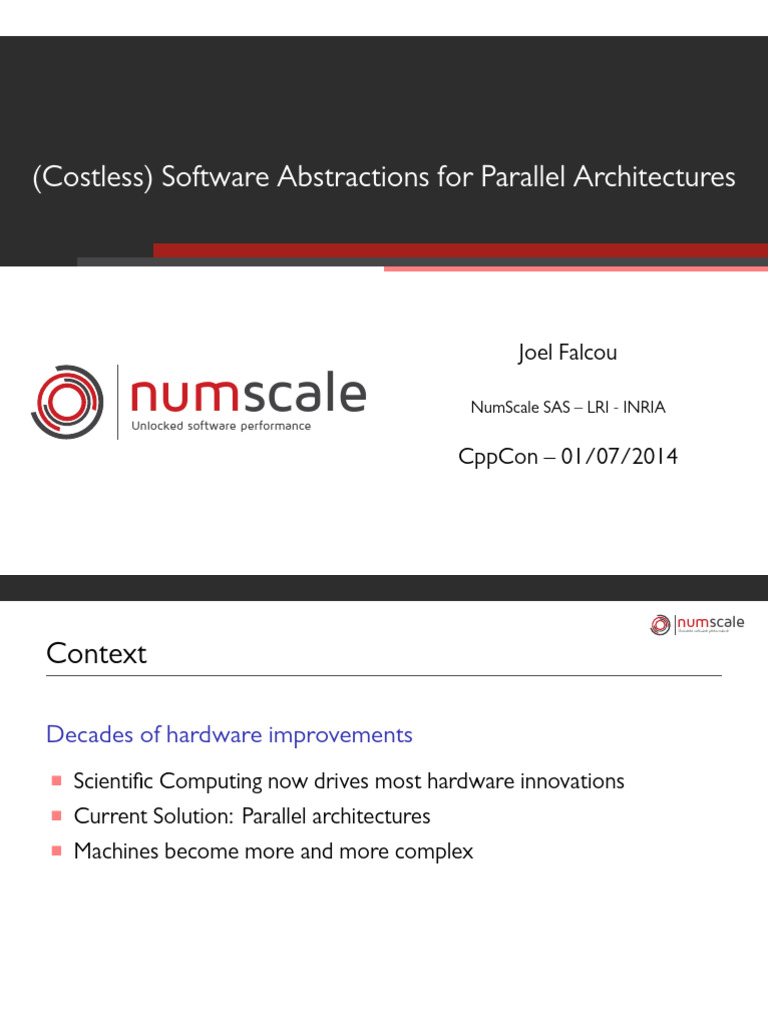 Costless Software Abstractions For Parallel Architectures - Joel Falcou - CppCon 2014 | PDF ...