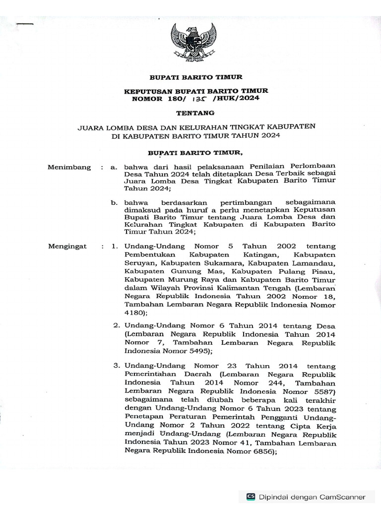 SK Juara Lomba Desa | PDF