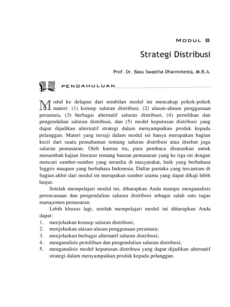 Strategi Distribusi dalam Pemasaran | PDF | Bisnis | Pengelolaan ...