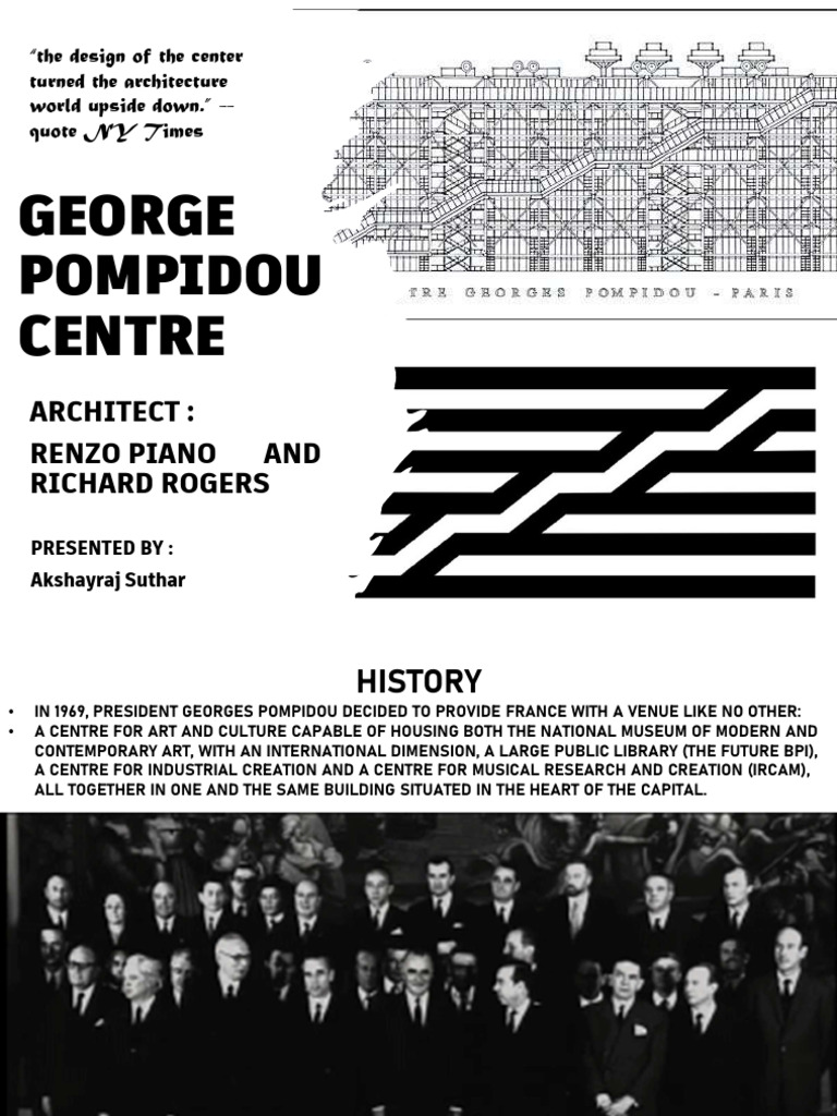 Akshayraj Suthar - George Pompidou Centre - Steel Structure | PDF | Truss | Column
