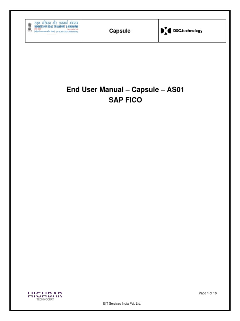 Edisha - SAP - FICO - Capsule - AS01 (Create Assets) | PDF | Software ...