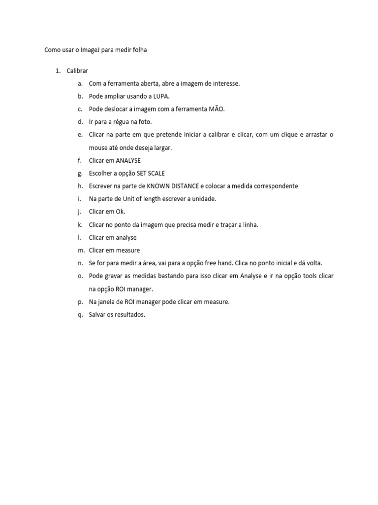 Medir Folhas com ImageJ: Guia Completo | PDF | Software de sistema ...