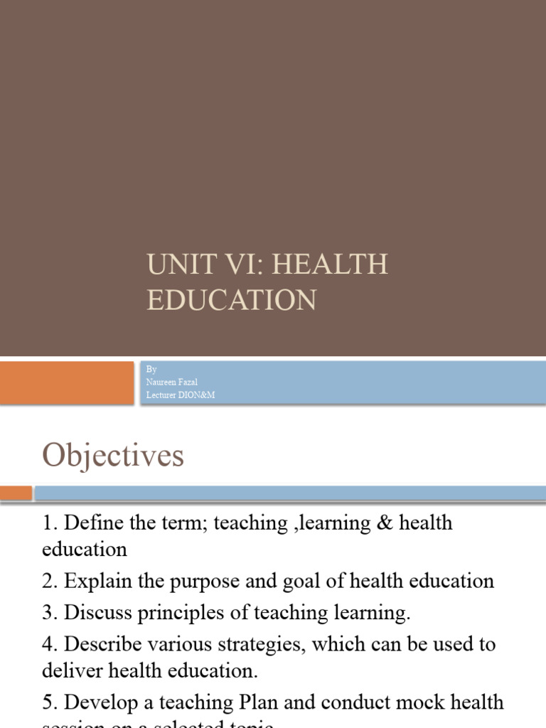 Unit 6 Health Education | PDF | Learning | Health Education