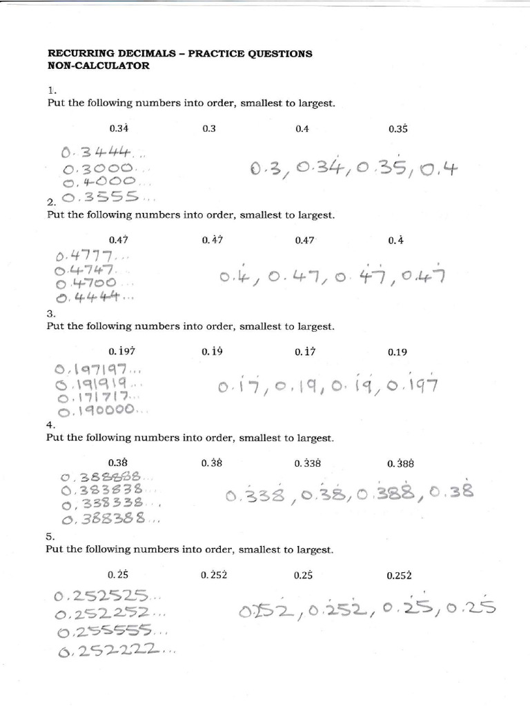 Decimal to Fraction Practice | PDF