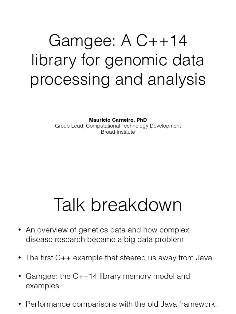 Gamgee - A C++14 Library For Genomics Data Processing and Analysis ...