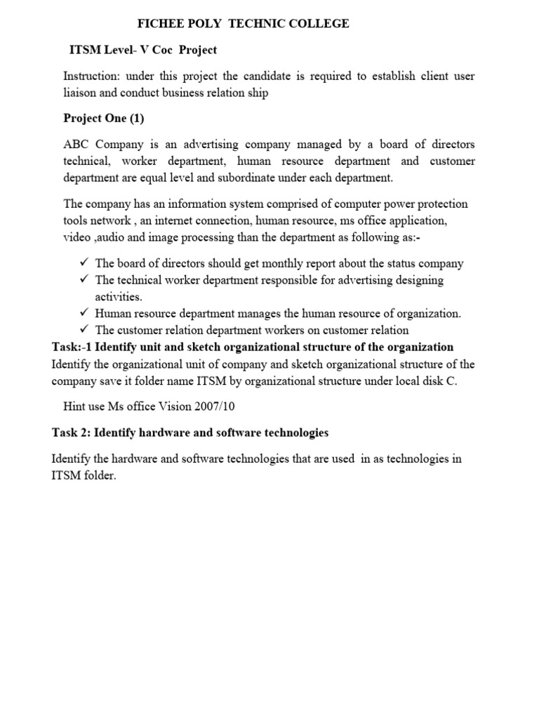 Project COC ITSM Level V | PDF | Computer Network | Computer Hardware