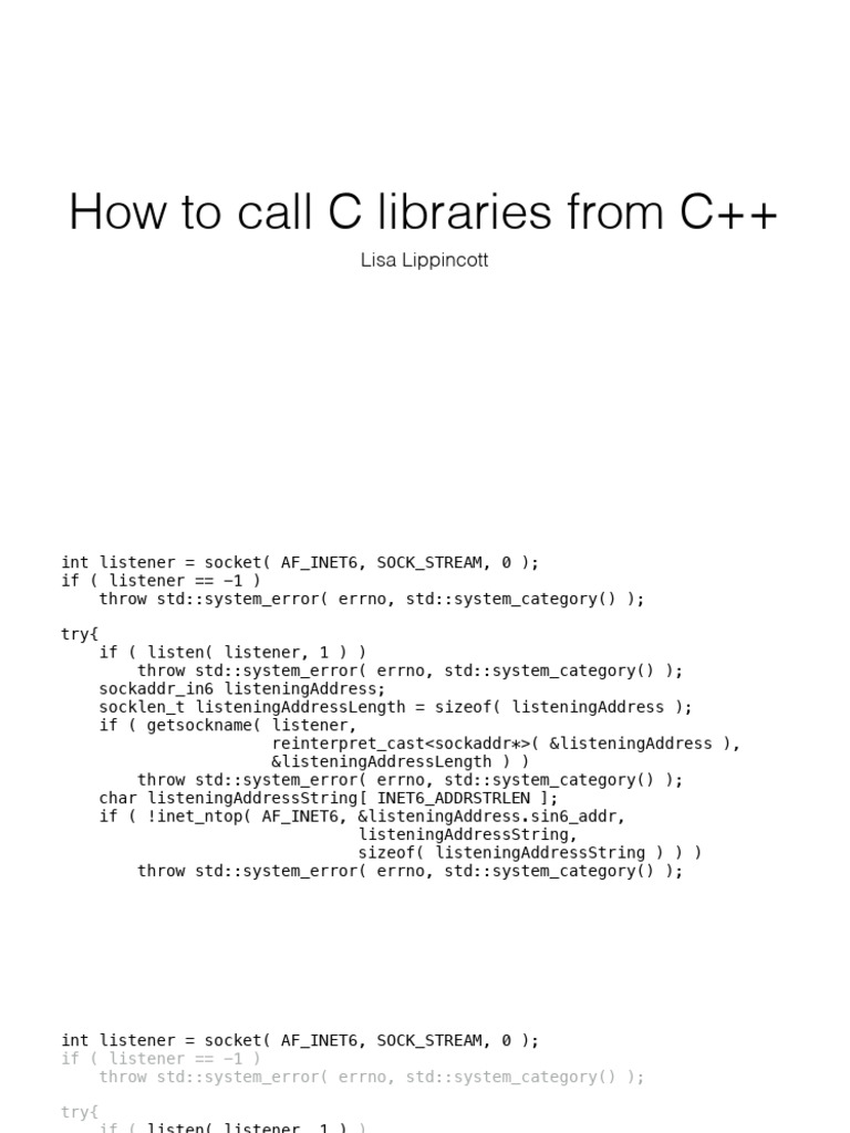 Calling C Libraries in C++ Explained | PDF | Parameter (Computer ...