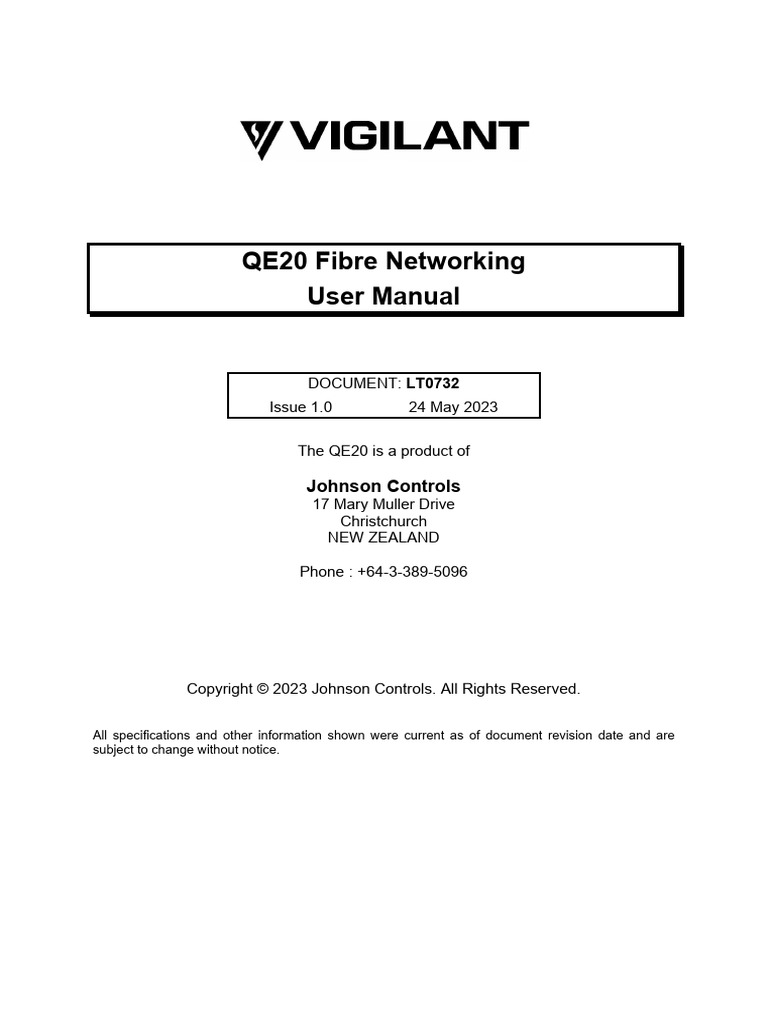 LT0732 QE20 Fibre Network User Manual Iss1.0 | PDF | Computer Network ...