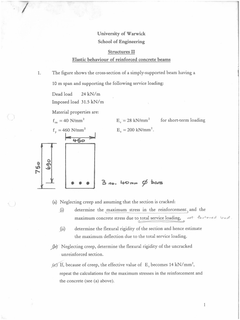 09 Structures II Elastic Behaviour of RC Beams | PDF