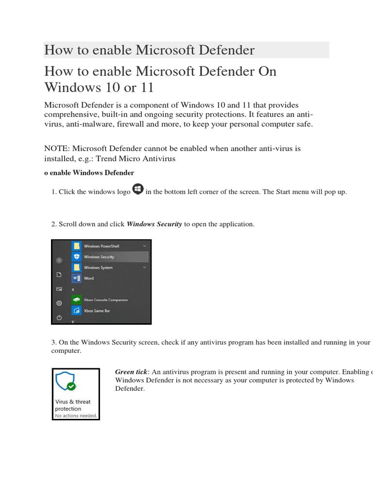 Windows Defender | PDF | Antivirus Software | Computer Virus