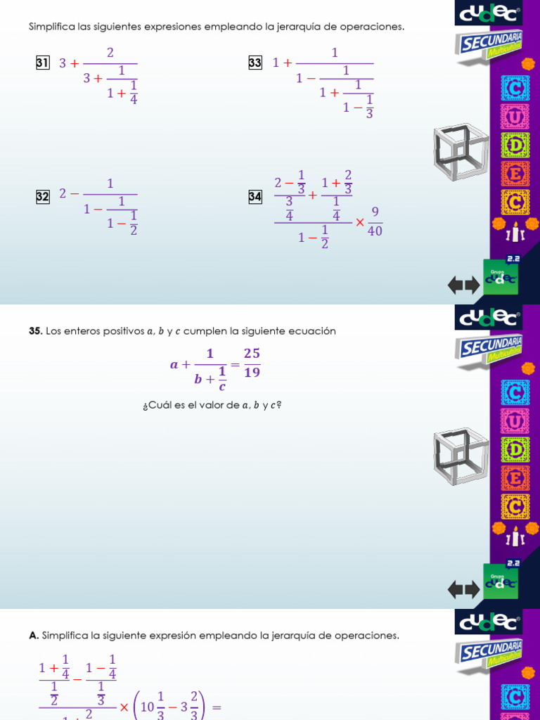 Actividades - Fracciones Compuestas | PDF | Métodos y materiales de ...