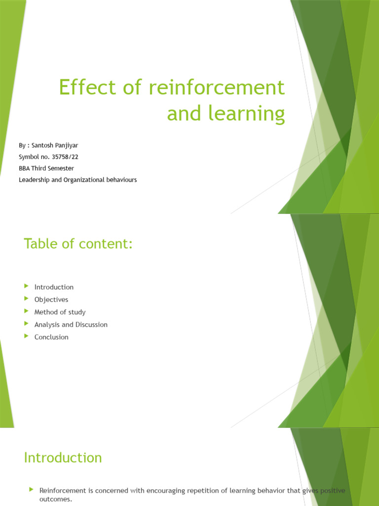 ob project ppt | PDF | Learning | Reinforcement