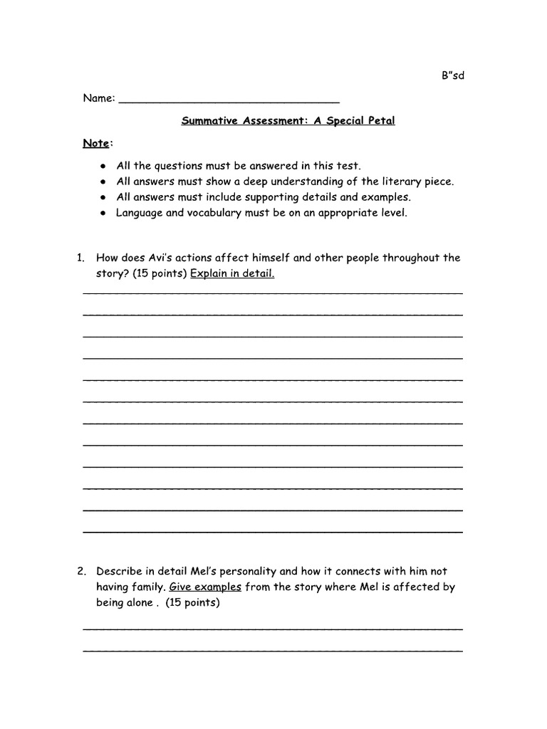 Test - A Special Petal | PDF