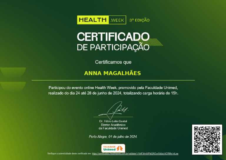 Certificado de Autenticidade - Anna Magalhães | PDF