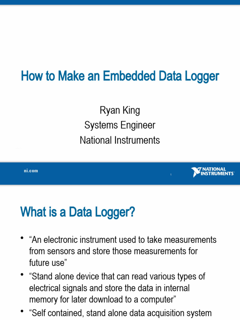 NIWeek 2008 - How To Build An Embedded Datalogger | PDF | Information ...