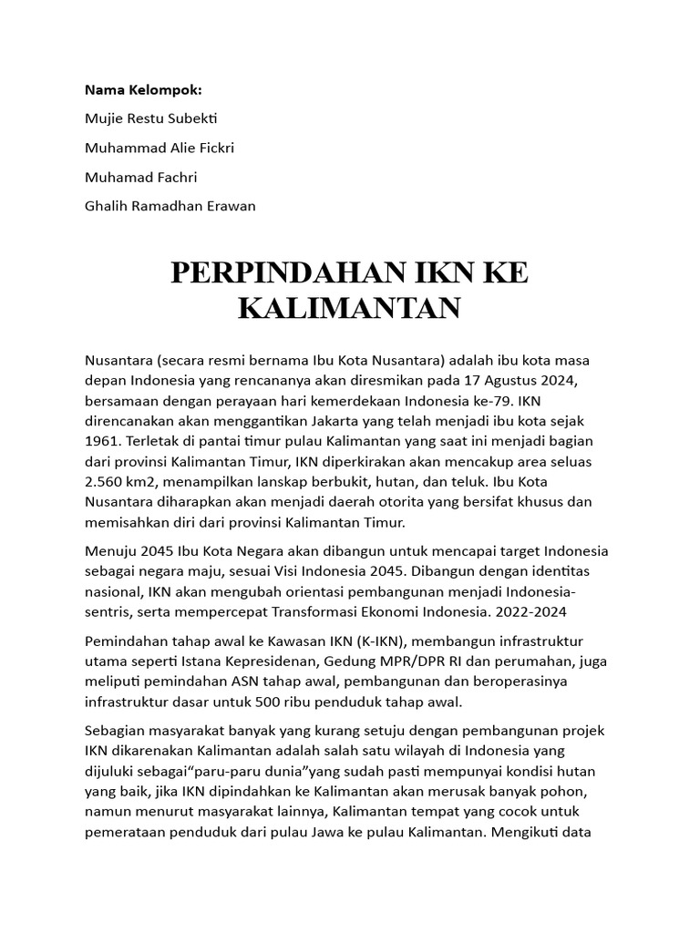 Membuat Teks Eksposisi (Projek Ikn) | PDF | Perjalanan