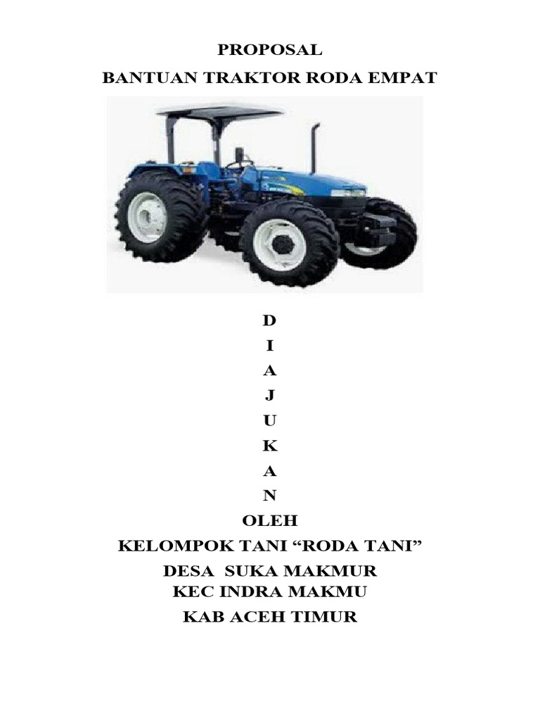 Proposal Traktor Poktan Roda Tani | PDF