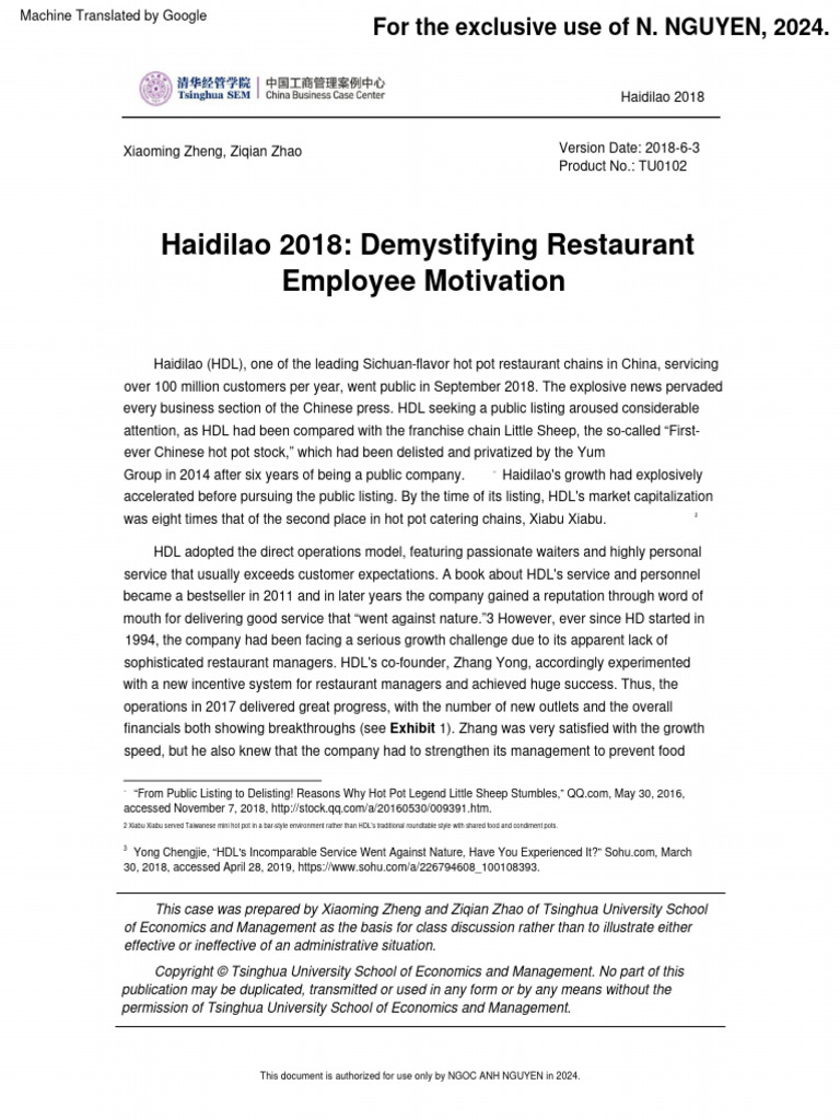 Halidao 2018 - Teaching Case (Student) | PDF | Mentorship | Employment