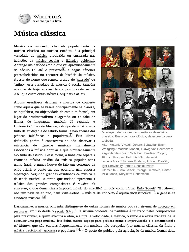 Música Clássica | PDF | Música clássica | Período clássico (música)