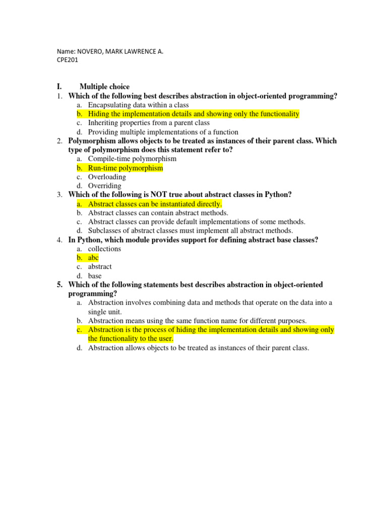 Polymorphism Activity Pdf Class Computer Programming Method Computer Programming 1431
