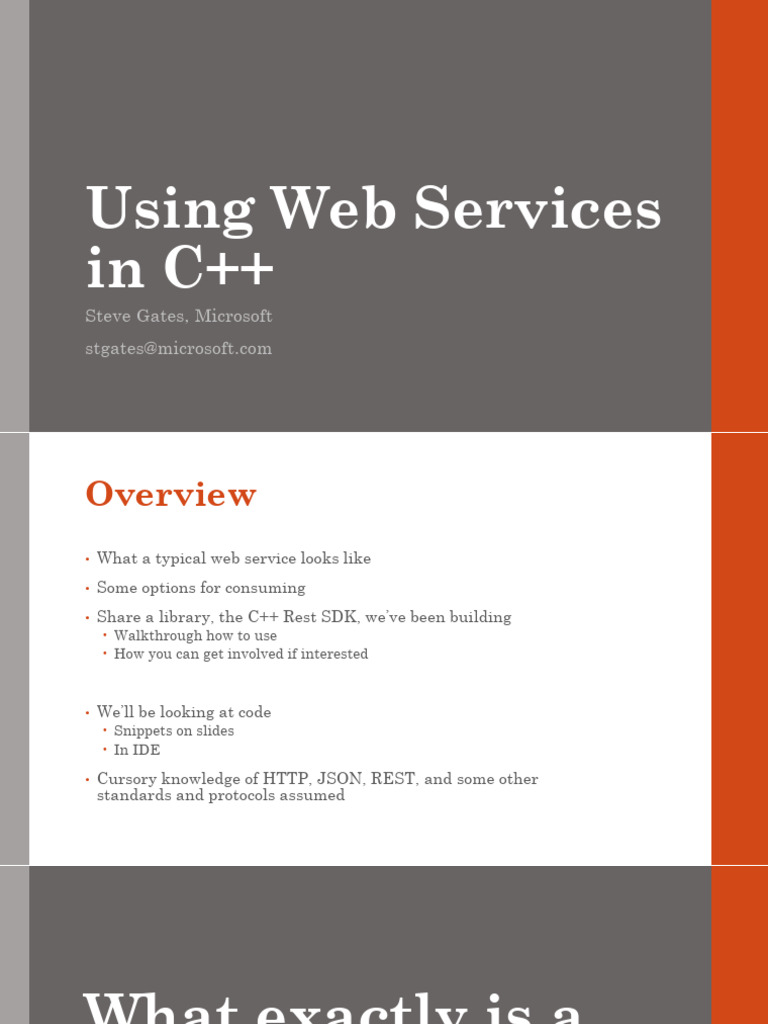Using C++ To Connect To Web Services - Steve Gates - CppCon 2014 | PDF ...