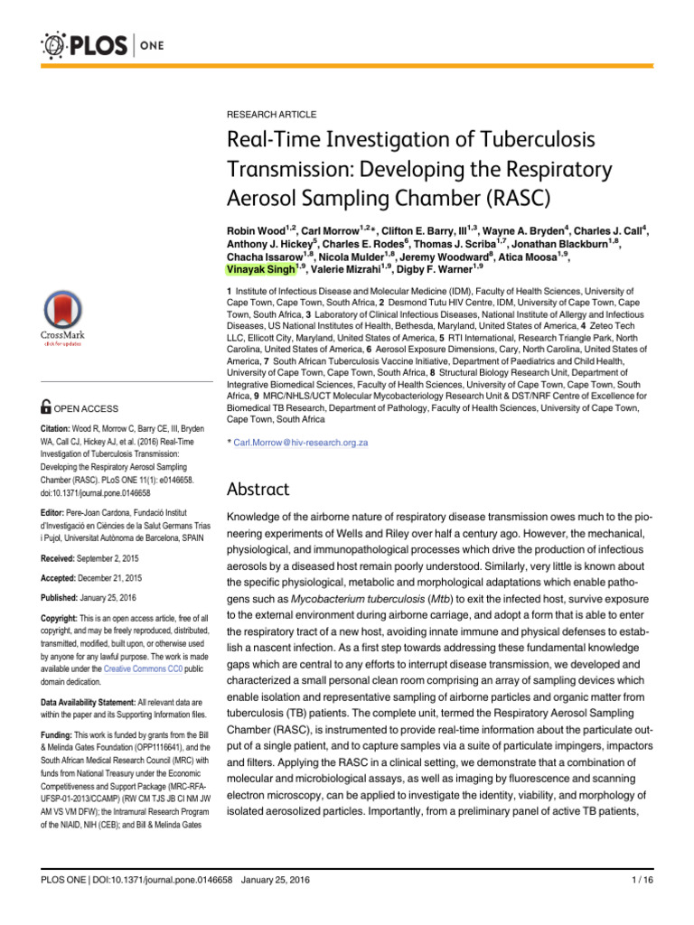 Wood Et Al - Real-Time Investigation of Tuberculosis Transmission ...