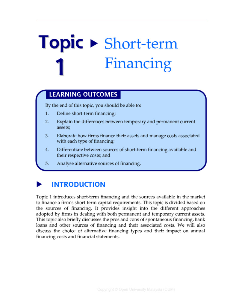 05 BBPW3203 - Topic01 | PDF | Loans | Interest